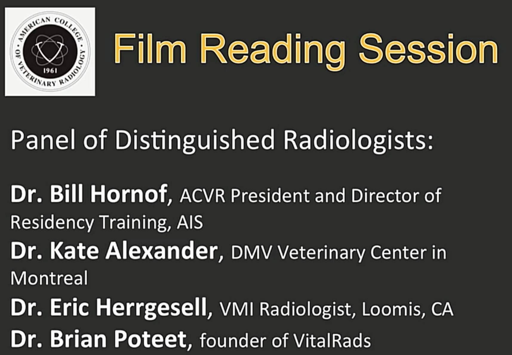 2017 ACVR Scientific Conference – American College of Veterinary Radiology